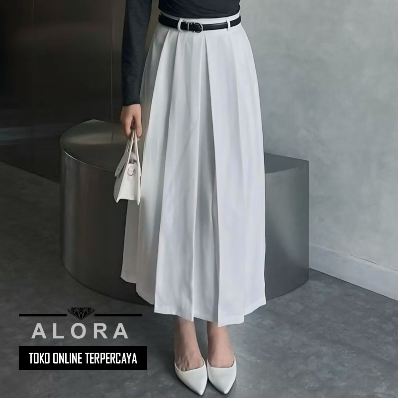 Jual SAVVA SKIRT - Skirt Rok Wanita Korean Style Putih Rok Panjang ...