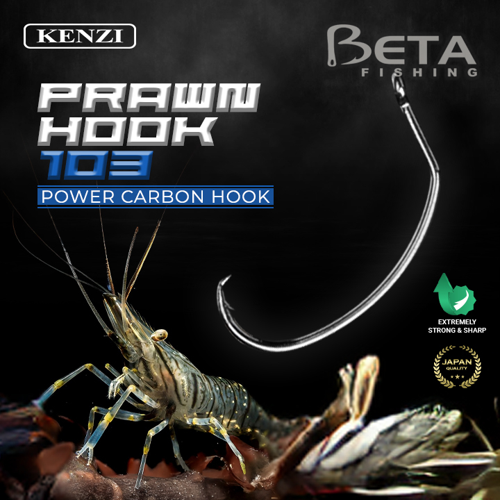 Jual MATA KAIL KENZI PRAWN HOOK 103 Power Carbon Hook Mata Kail Udang Galah - Mata Kail Licin ...