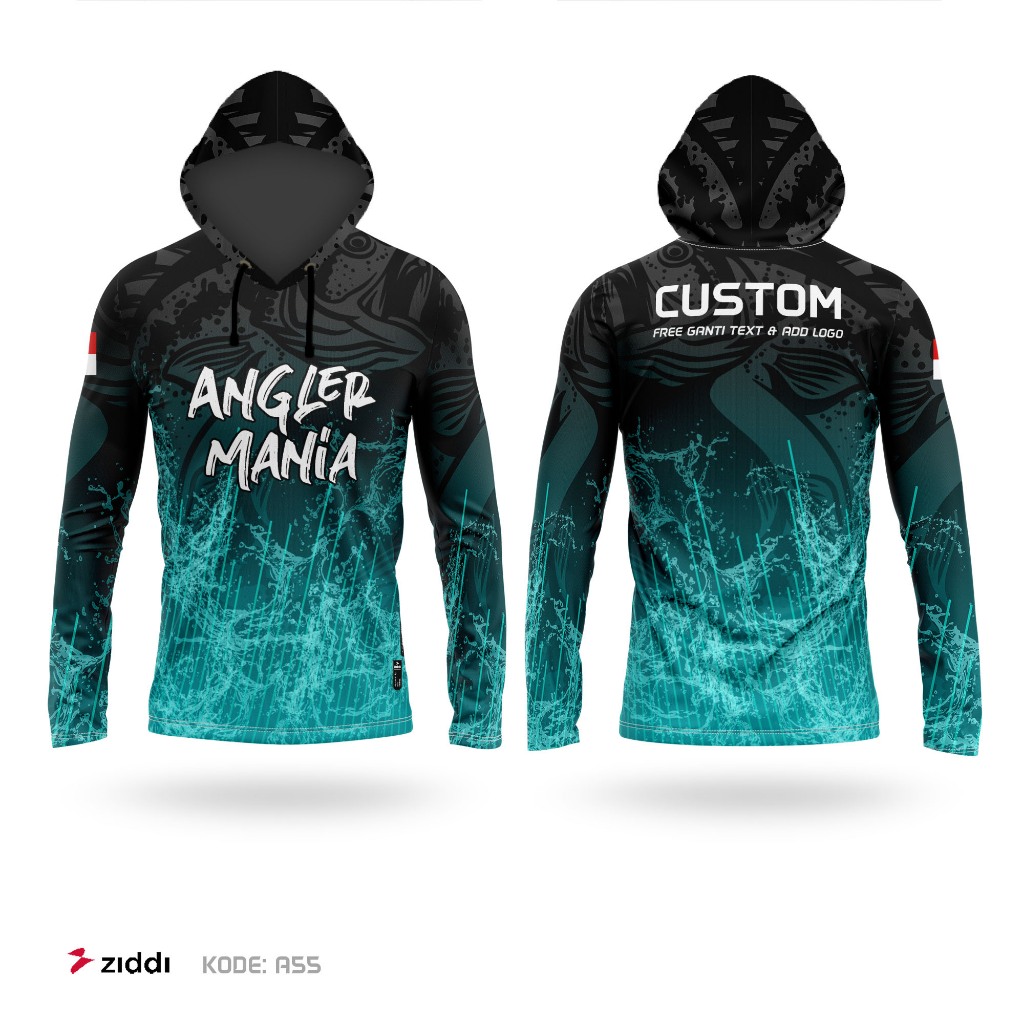 Jual Hoodie Jersey Mancing Custom Angler Fishing Dryfit Fullprint A55 ...