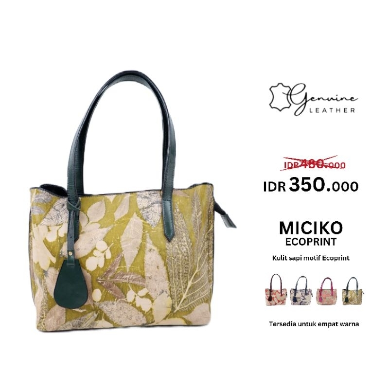 Jual GENUINE LEATHER - Tas Selempang Kulit Asli MICIKO Ecoprint ...