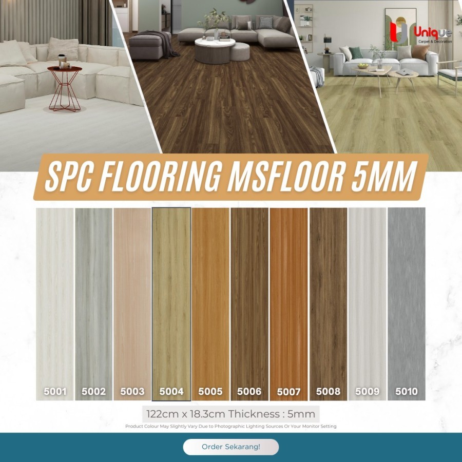 Jual SPC MS Floor Tebal 5mm Motif Kayu / Lantai Kayu Vinyl Klik / SPC Flooring Anti Rayap ...