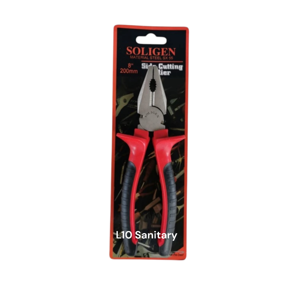 Jual SOLIGEN Tang Kombinasi 8" / Side Cutting SOLIGEN Gagang Karet 8 ...