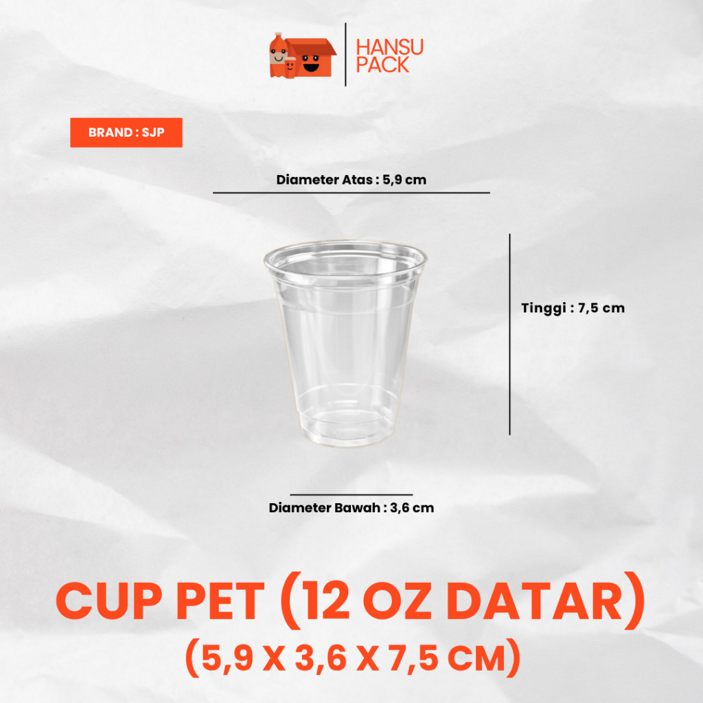 Jual (Isi 1000pc) Cup Gelas 12 oz / 14 oz Datar PET Gelas Cup 12oz/14oz ...