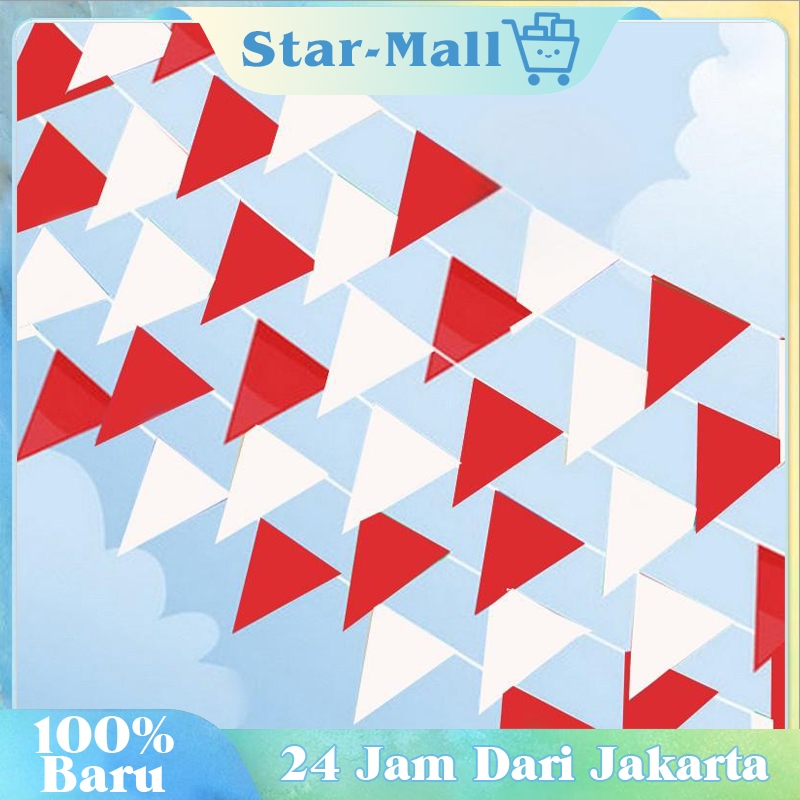 Jual 150Pcs Bendera Merah Putih Bendera Kain Segitiga Bunting Flag Bendera 17 Agustusan Bendera ...