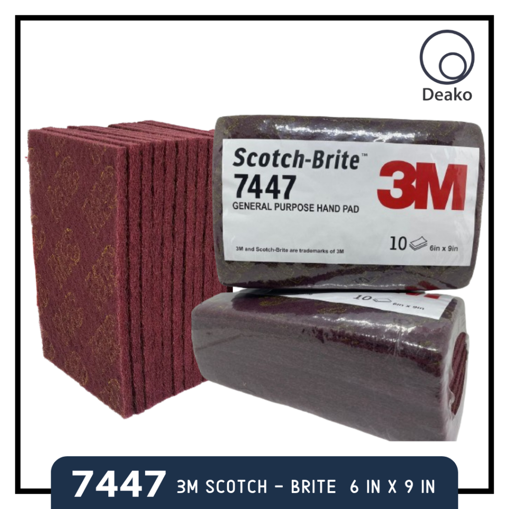 Jual 3M Scotch Brite 7447 Maroon / Amplas 3M 6in x 9in | Shopee Indonesia