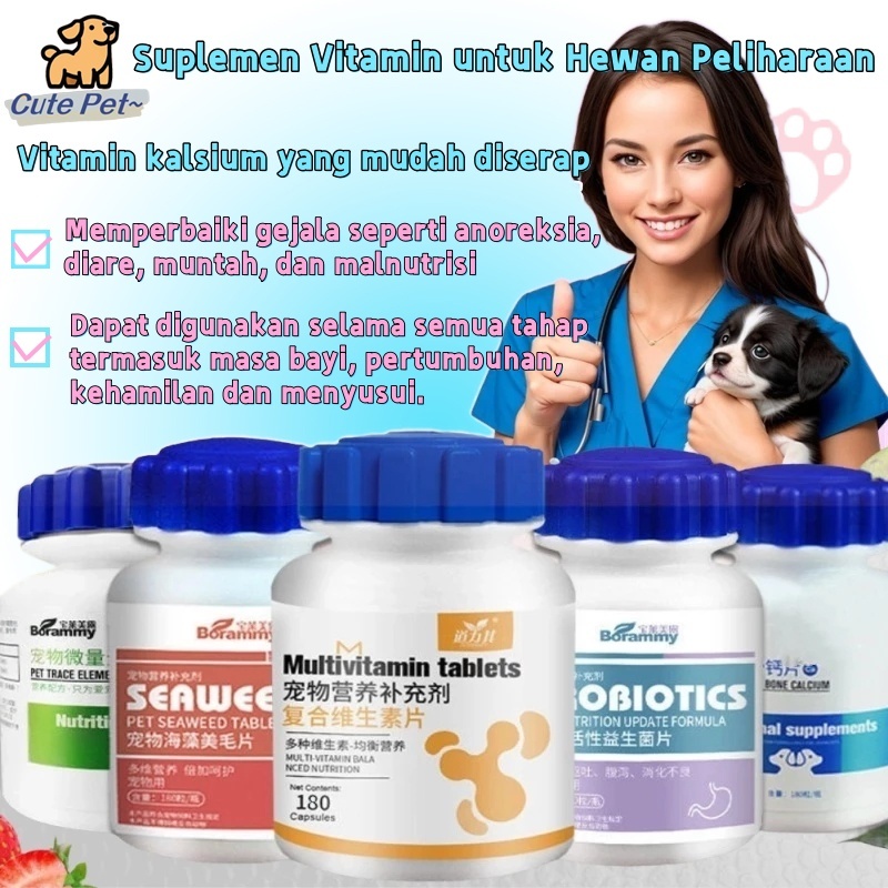 Jual Pet vitamin kucing /suplemen kucing / Tablet Probiotik / Mengatur ...