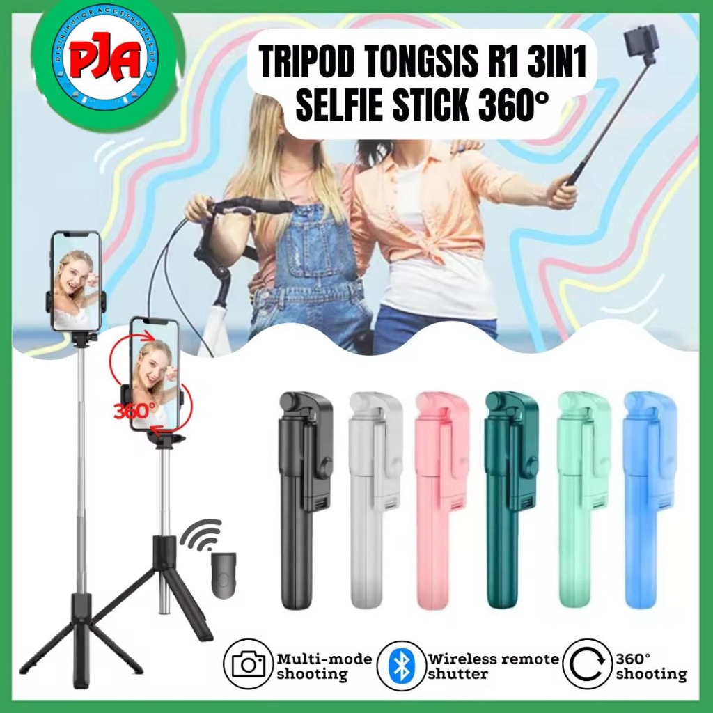 Jual TONGSIS BLUETOOTH Tripod Wireless Selfie Stick Remote Macaron 3 In ...