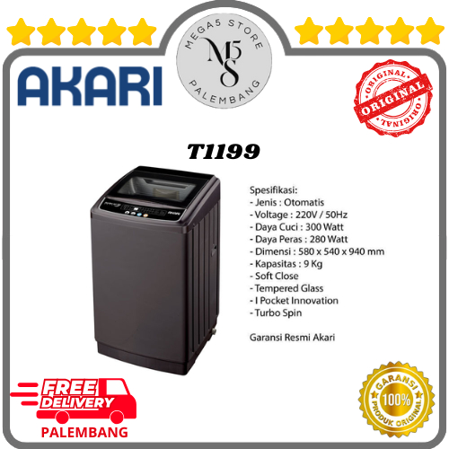 Jual Mesin Cuci AKARI 1 Tabung 9KG - T1199 | Shopee Indonesia