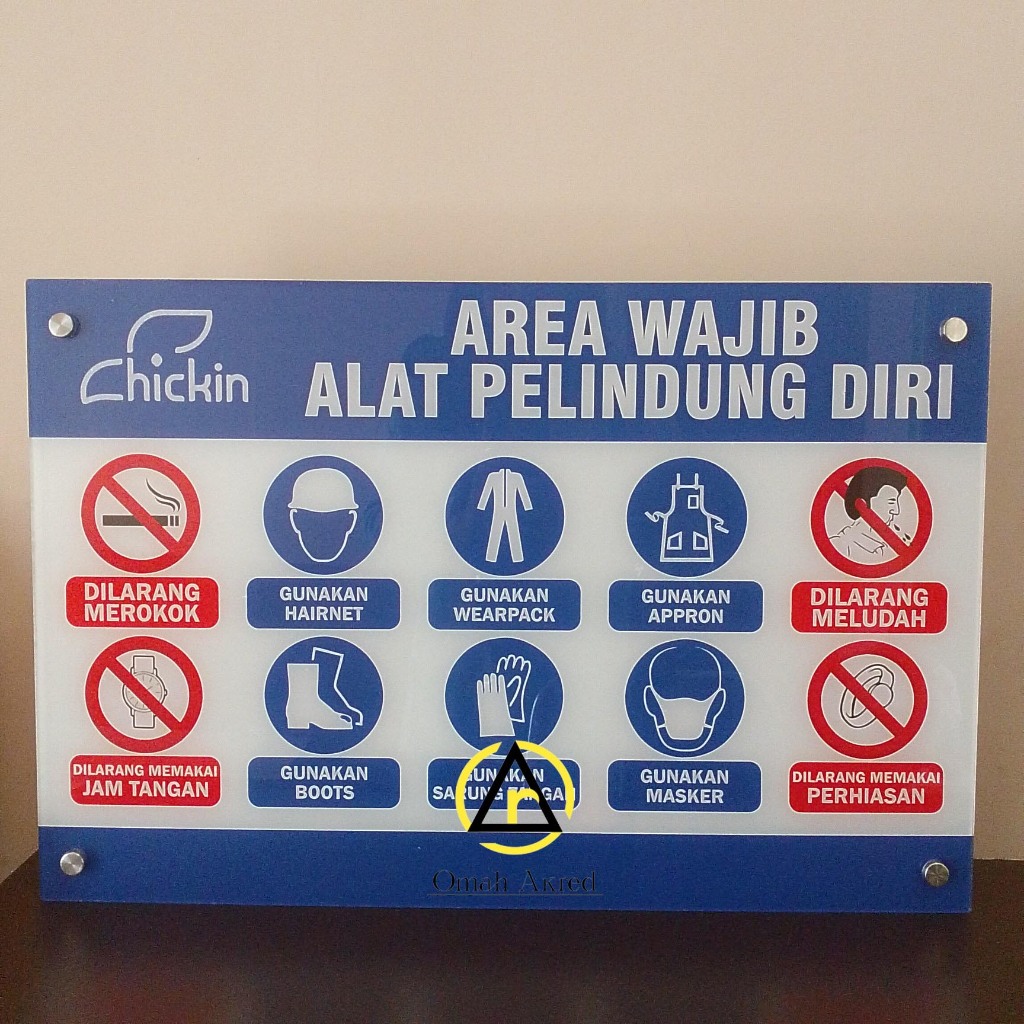 Jual Akrilik Custom Area Wajib APD - Akrilik Keselamatan - Safety ...