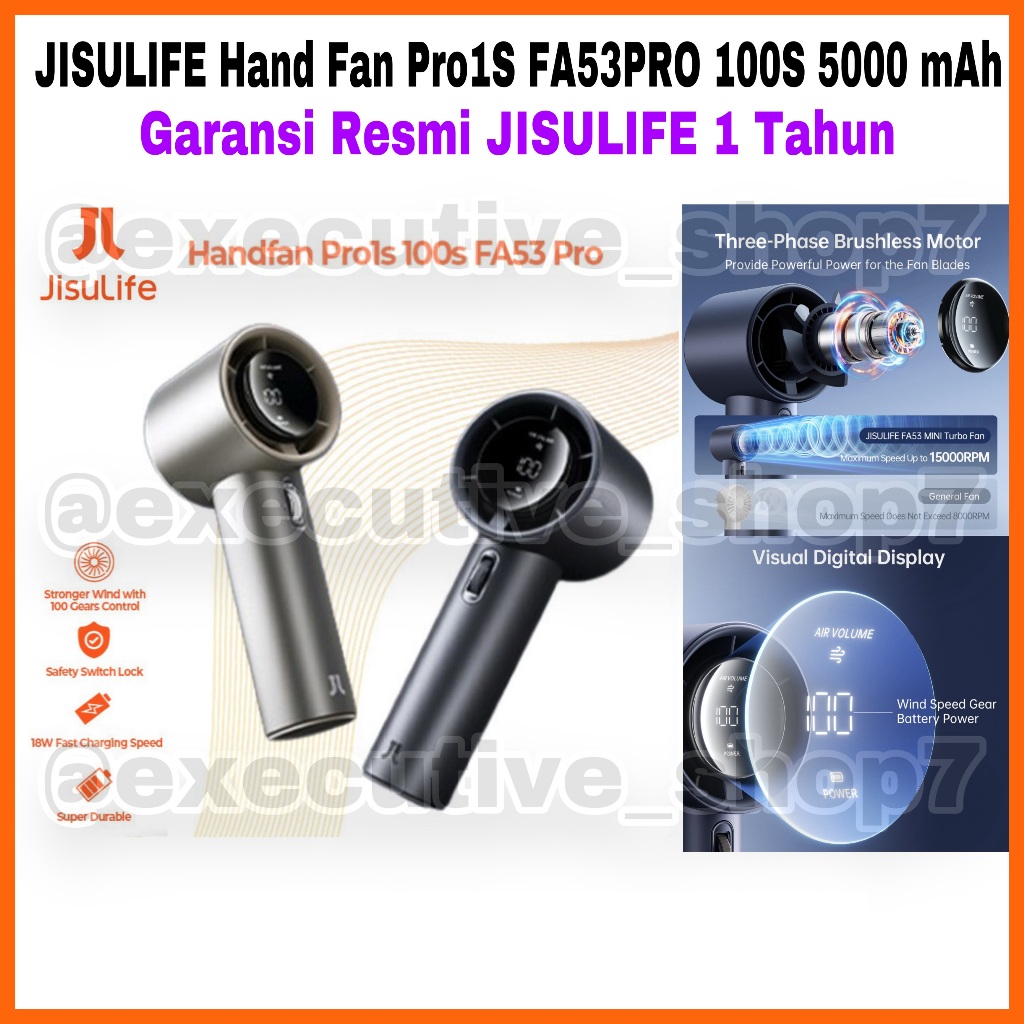 Jual JISULIFE Hand Fan Pro1S FA53PRO 100S 5000 mAh - Garansi Resmi ...