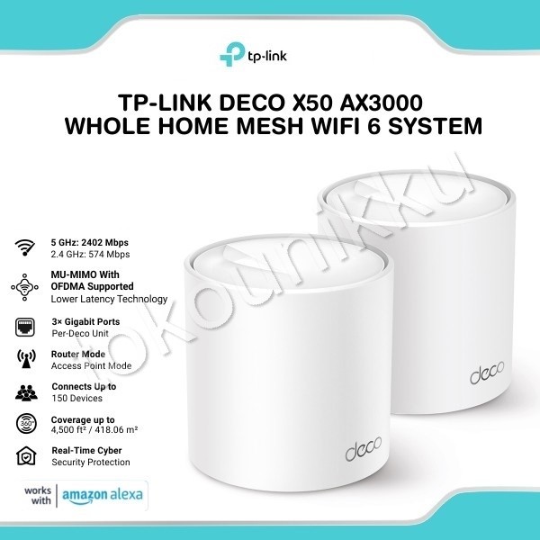 Jual Whole Home Mesh TP-Link Deco X50 AX3000 WiFi 6 Dual Band ( 2-Pack ...