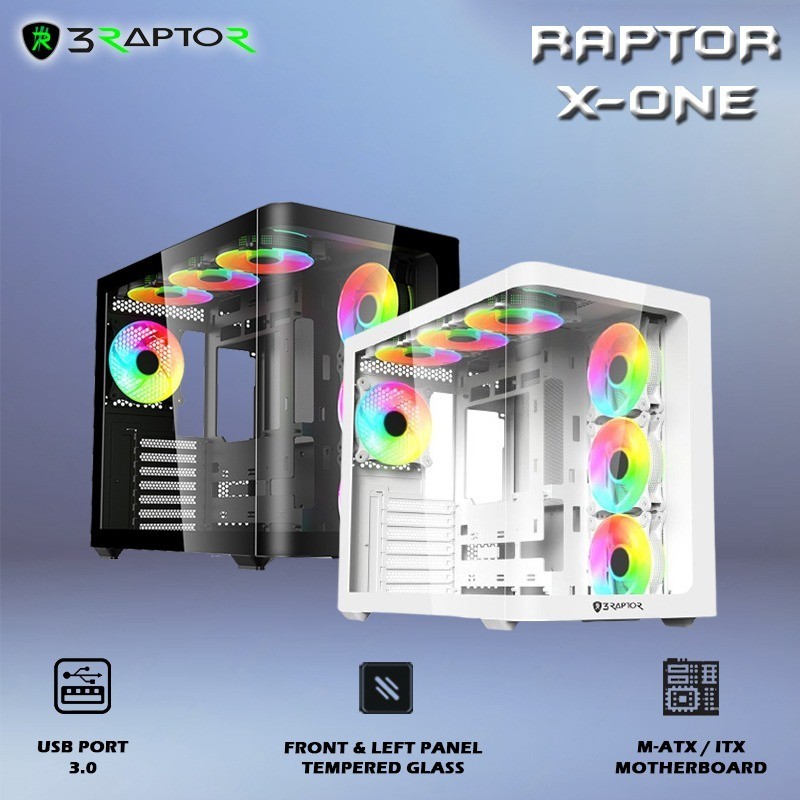 Jual Casing Gaming Raptor X-One | ATX/M-ATX/ITX - USB 3.0 | Shopee ...