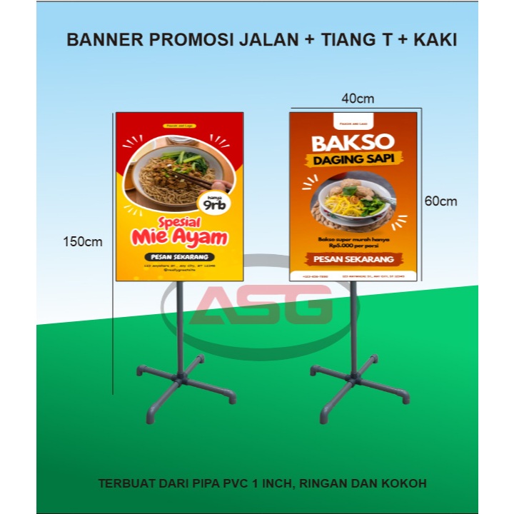 Jual STANDING BANNER + TIANG + KAKI TULISAN IKLAN BAKSO / MIE AYAM ...