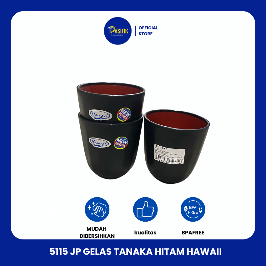 Jual GELAS TANAKA HITAM/GELAS PLASTIK HITAM TANAKA 5115JP HAWAII ...