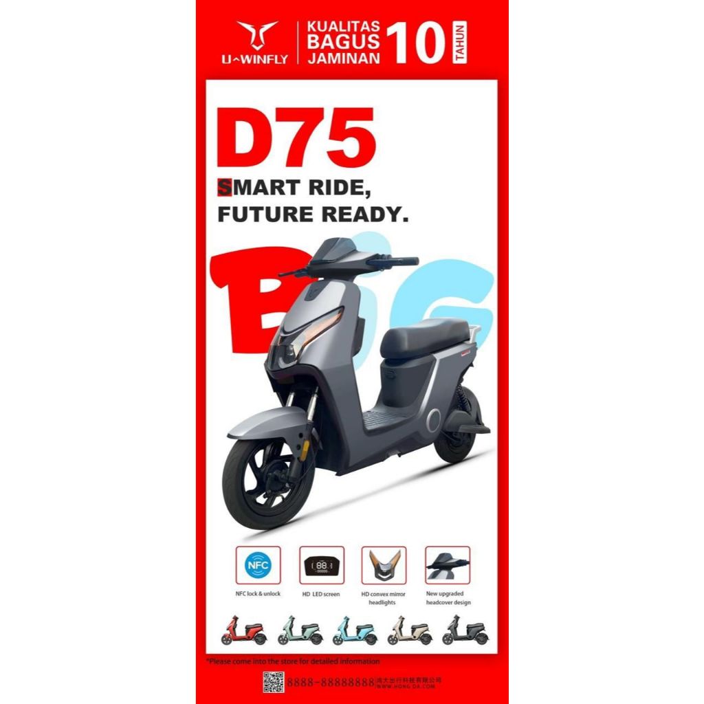 Jual TERLARISSS!!! SEPEDA LISTRIK EBIKE UWINFLY D75 ORIGILAN GARANSI ...