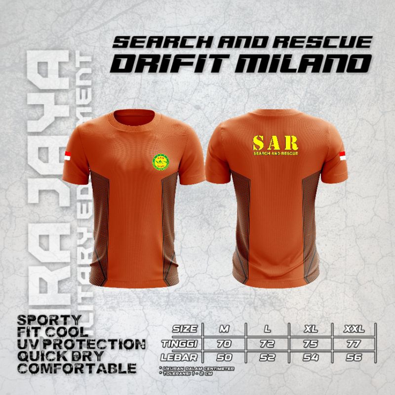 Jual Kaos BASARNAS Dryfit Milano/Kaos Jersey BASARNAS/SAR NASIONAL ...