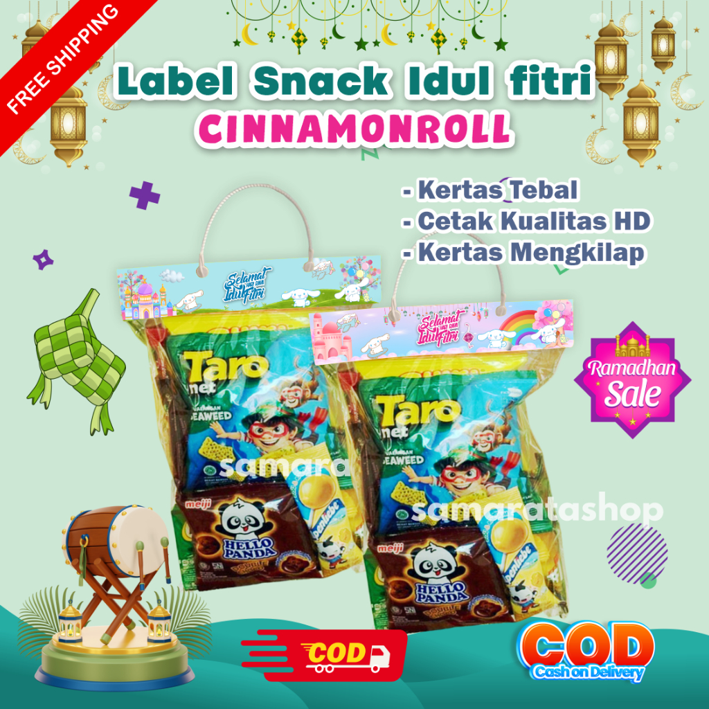 Jual Plastik Label Snack Idul Fitri Cinnamonroll Mini Parcel Plastik ...
