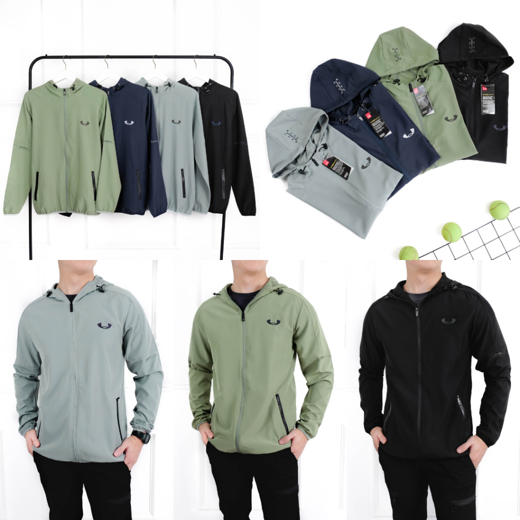 Jual Jaket Olahraga Pria Parasut Hoodie Jacket Zipper Windbreaker Jaket ...