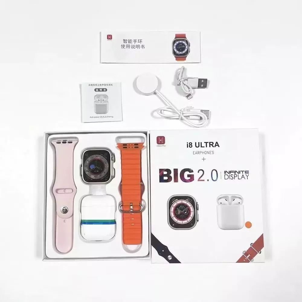 Jual Smartwatch i8 Ultra Watch 8 Free 2 Tali Plus Earphone TWS Full ...