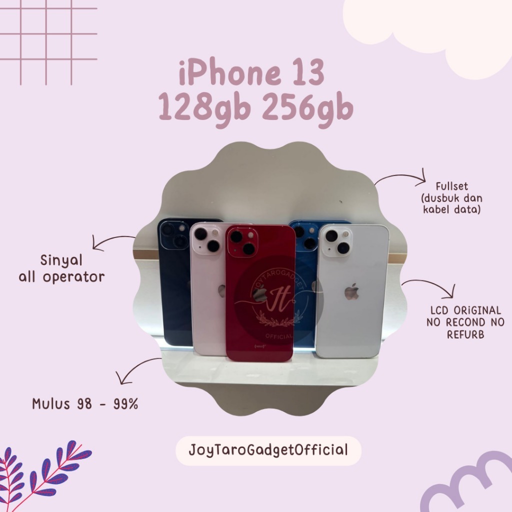 Jual ip 13 128gb 256gb Fullset Lcd Original 100% Mulus No Recond No ...