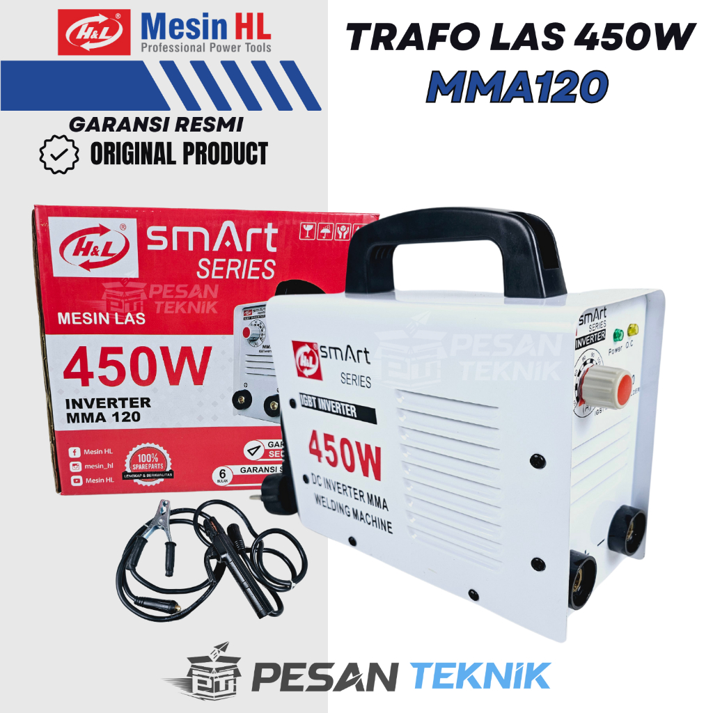 Jual Mesin travo las MMA listrik 450Watt IGBT Inverter H&L SMART series 120A | Shopee Indonesia