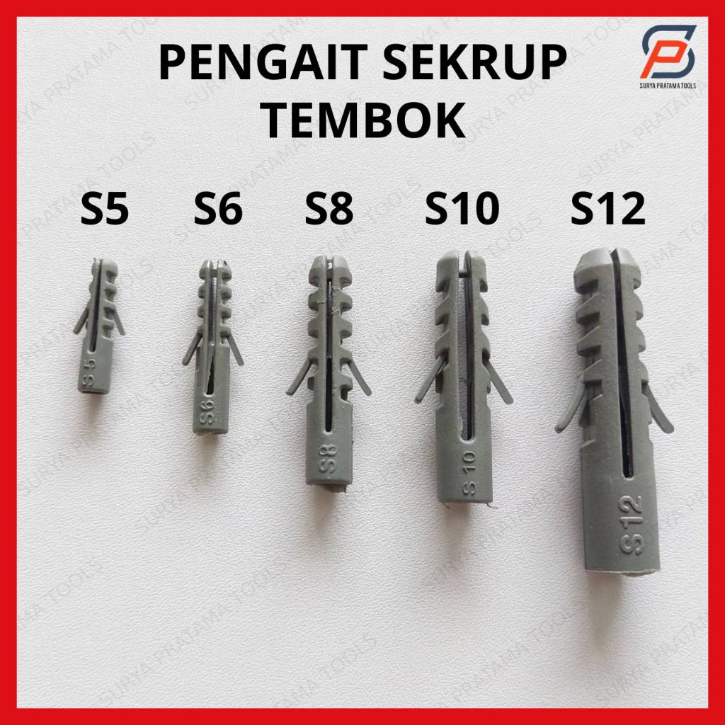 Jual Sekrup Tembok Skrup Angkur Penahan Baut Tanam Tembok S5 S6 S8 S10 S12 Pengencang Sekrup ...