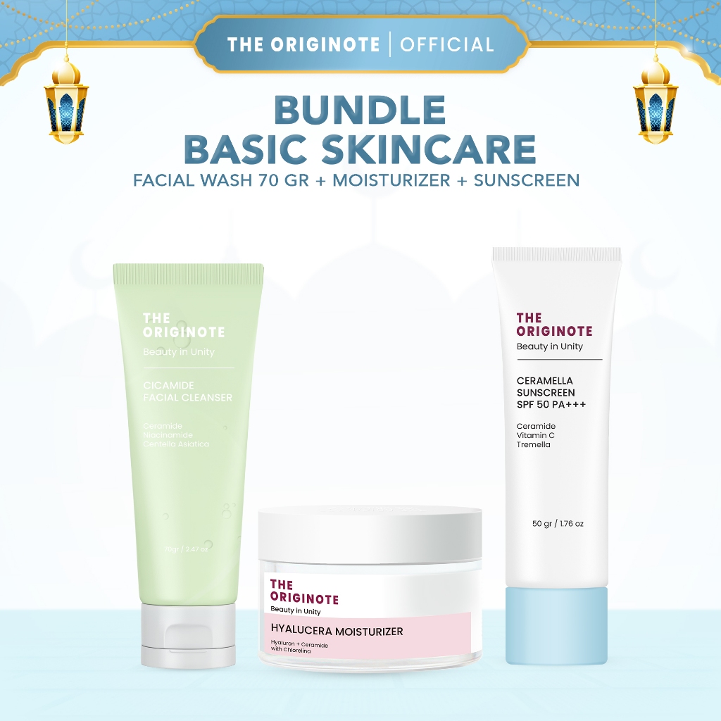 Jual The Originote Bundle Basic Skincare - Facial Wash + Moisturizer + Sunscreen | Shopee Indonesia