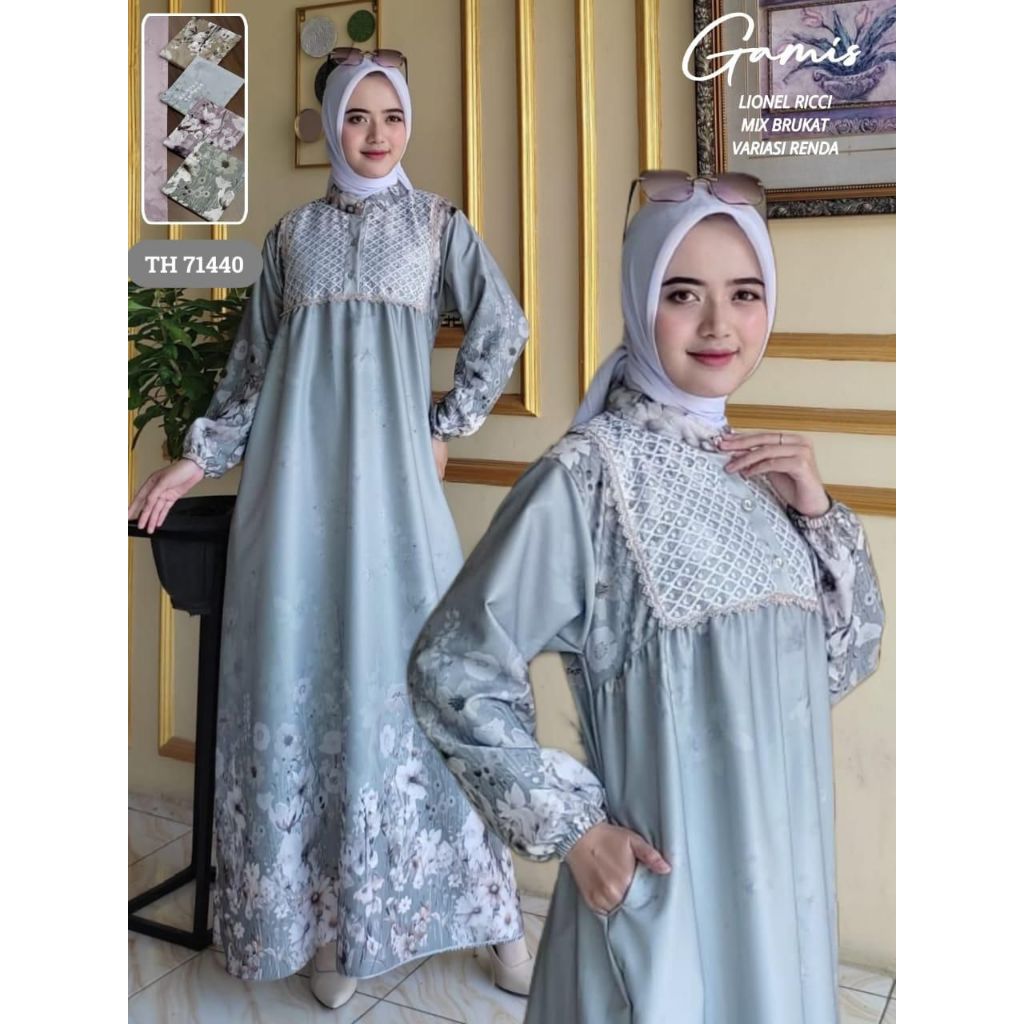 Jual TH 71440 (isi 2) ASYA Gamis Lionel Ricci Mix Brukat Variasi Renda ...