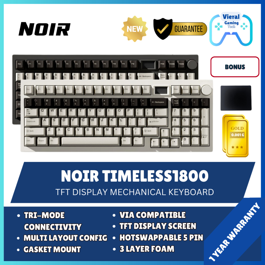 Jual Noir Timeless1800 / Timeless 1800 96% Wireless Mechanical Keyboard ...