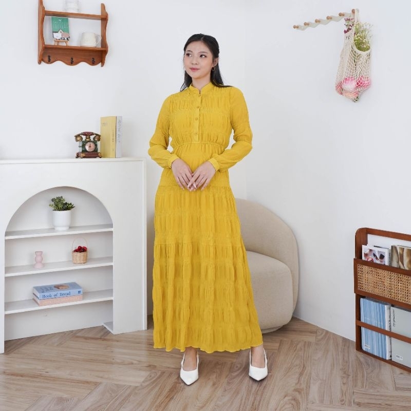 Jual MissMoka Alana Long Dress Chiffon Crinkle HIJAB FRIENDLY | Shopee ...