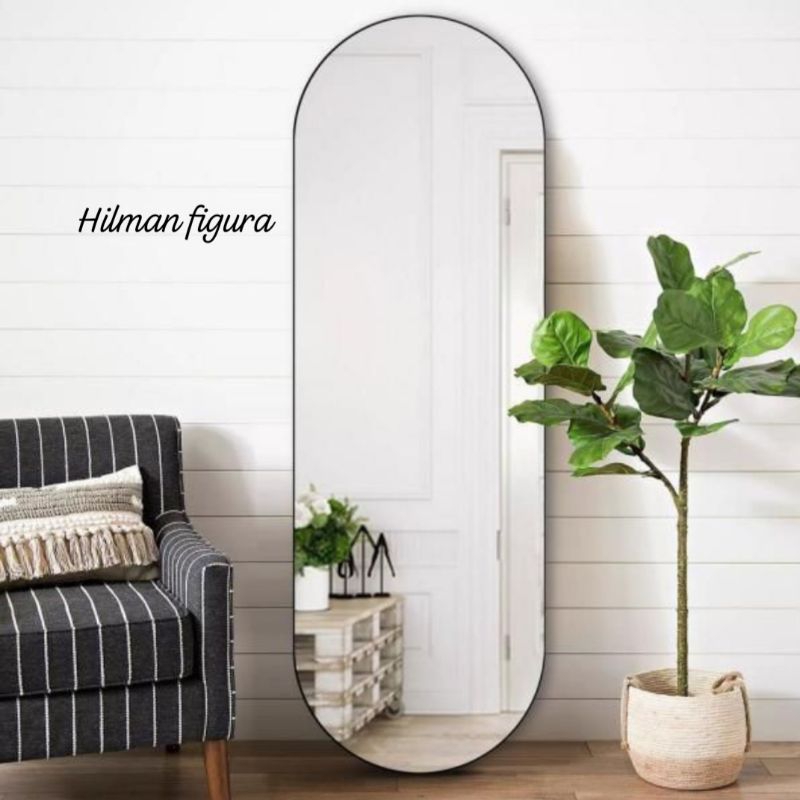 Jual cermin kapsul oval aesthetic full body ukuran 122cm x 44cm ...