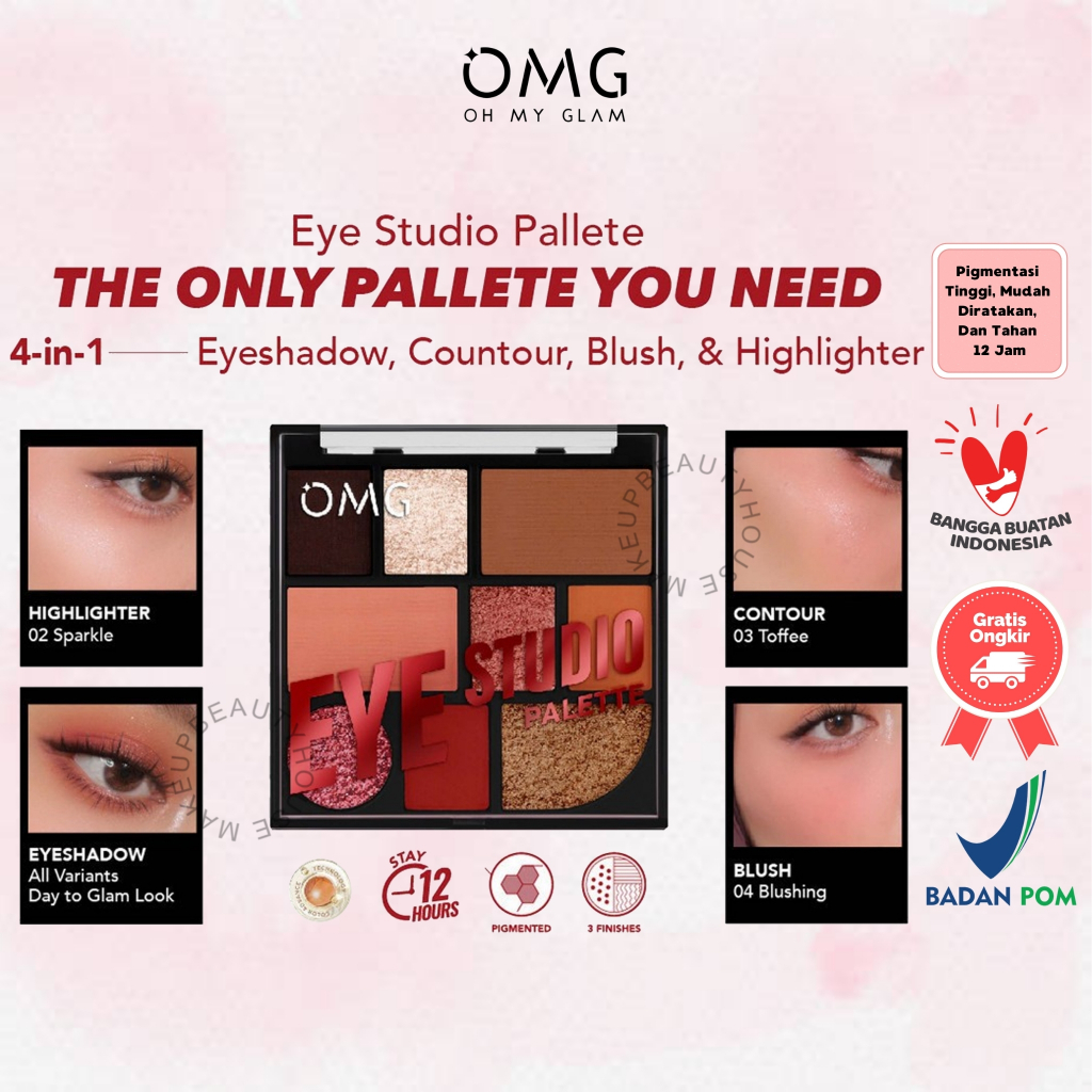Jual OMG OH MY GLAM Eye Studio Palette - 9 Shades Eyeshadow Palette ...