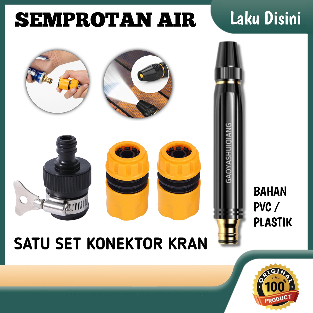 Jual SEMPROTAN CUCI MOTOR MOBIL SATU SET KONEKTOR KRAN AIR UNIVERSAL ...