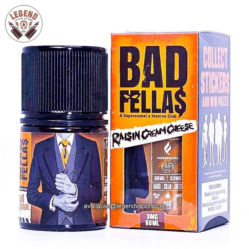 Jual FREEBASE - LIQUID BAD FELLAS Raisin Cream Cheese 60ML 3MG 6MG 9MG ...