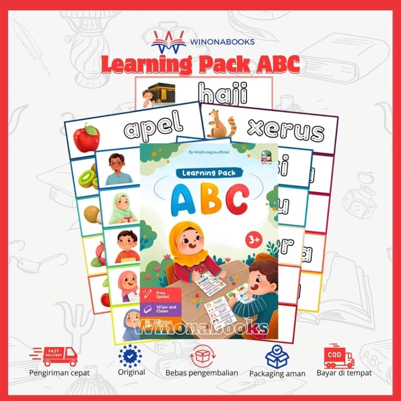 Jual ABC LEARNING PACK media belajar mengenal huruf, membaca dan ...