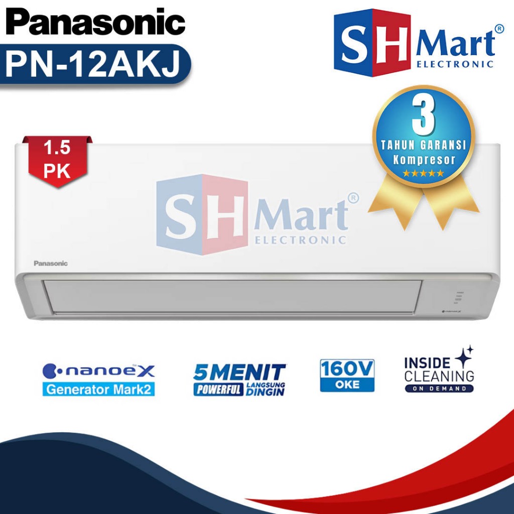 Jual AC PANASONIC 1,5 PK STANDARD LOW VOLTAGE + NANOE CS-PN12WKJ / CS-PN12AKJ GARANSI RESMI ...