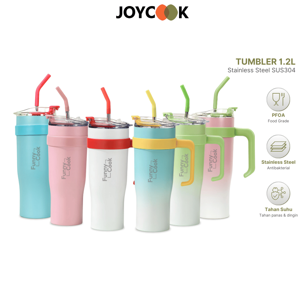 Jual JOYCOOK x FUNNYCOOK Botol Minum Anak Aesthetic 1200ML / Tumbler ...