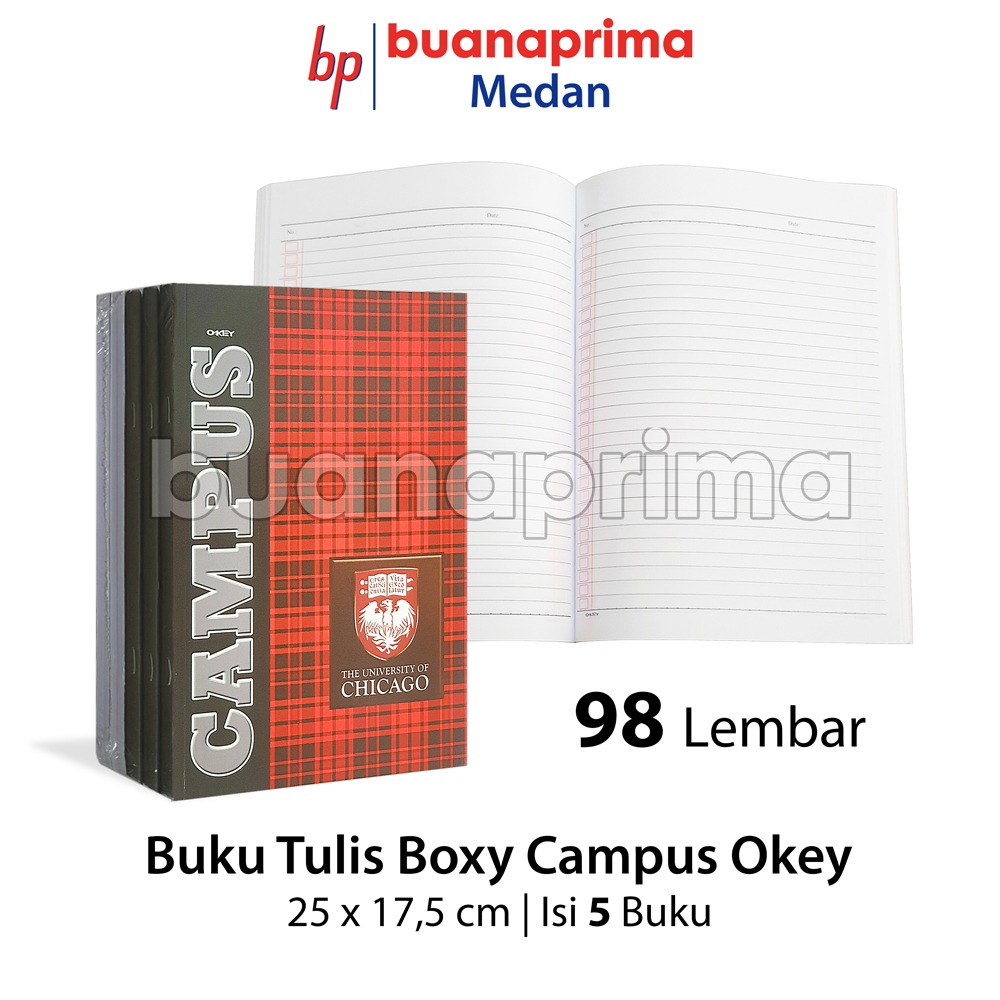 Jual Buku Tulis PANJANG OKEY 98 Lembar Boxy per 5 Buku Notebook Sekolah ...