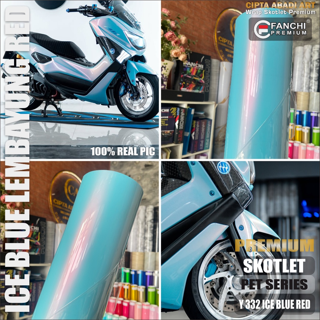 Jual Skotlet Motor Stiker Ice Blue Red Sticker Biru Lembayung Merah ...