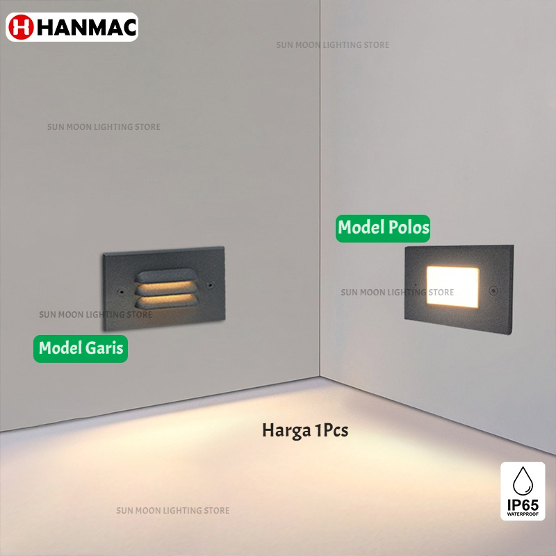 Jual Lampu tangga dinding led 3watt kotak segi model polos garis inbow ...