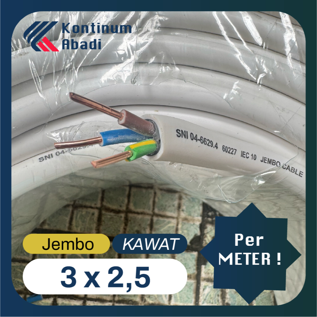 Jual KABEL LISTRIK JEMBO NYM 3 x 2.5 mm 3 x 2,5 mm 3x2,5 | per METER | Shopee Indonesia
