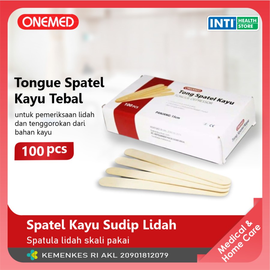 Jual Onemed | Spatel Kayu Sudip Lidah | Tongue Spatula Onemed Isi 100 ...
