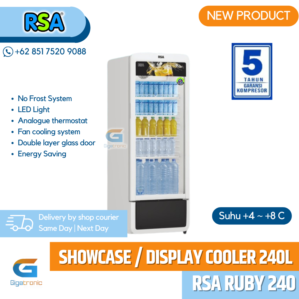Jual RSA Display Cooler Ruby 240 / Pendingin Minuman Showcase Chiller 240 Liter RSA RUBY-240 ...