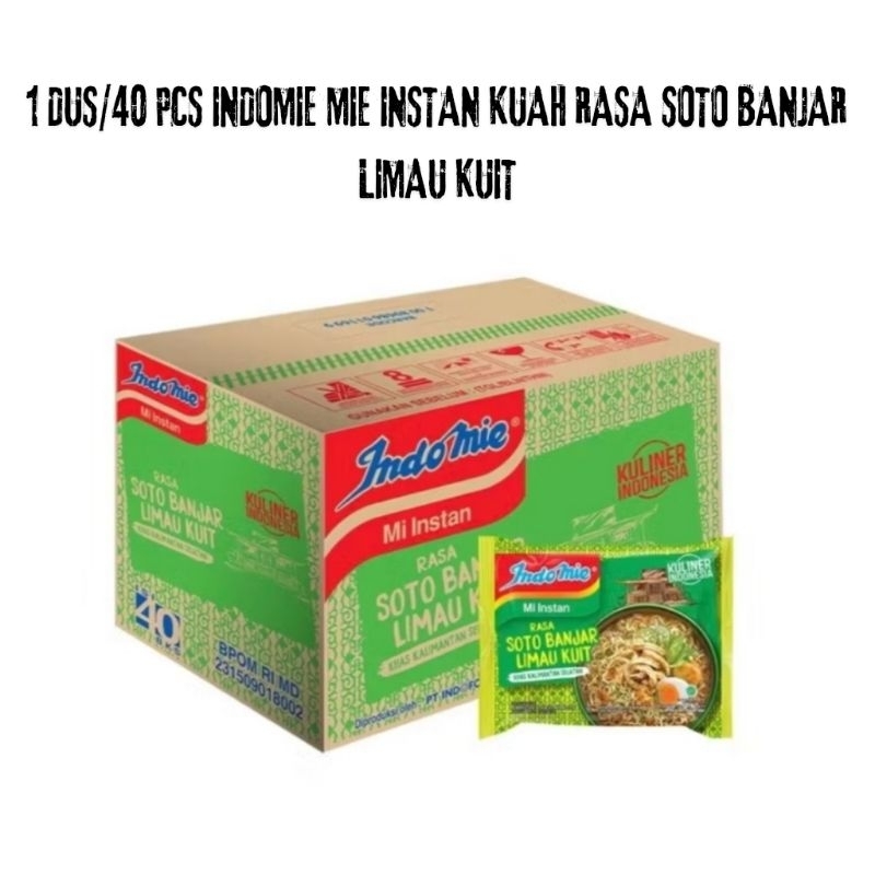Jual 1 Dus/40 Pcs Indomie Mie Instan Kuah Rasa Soto Banjar Limau Kuit ...