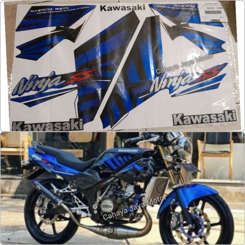 Jual Striping Stiker Ninja Ss Loreng Biru 2014 2015 Asli Kawasaki Full ...