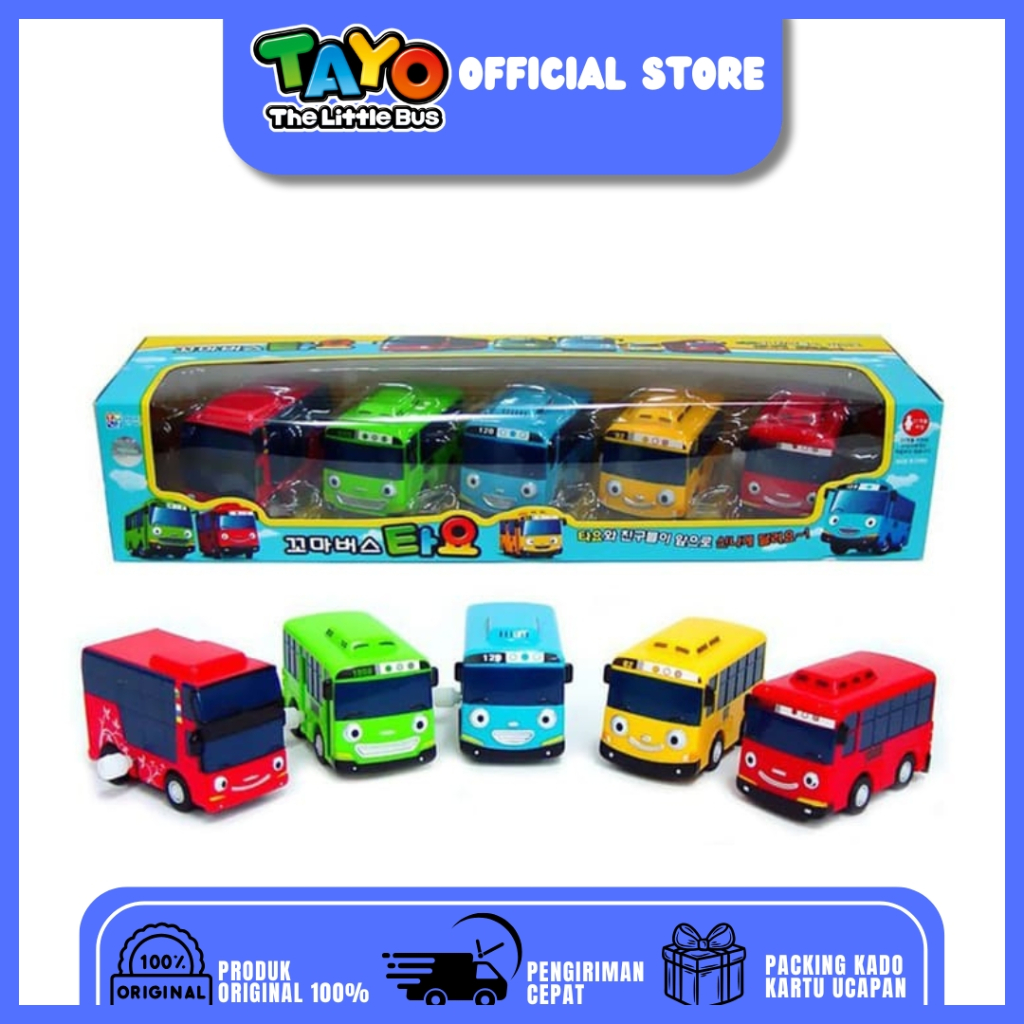 Jual Tayo The Little Bus 217006 Tayo Win Up Car Set 5Pc Mainan Tayo Original | Shopee Indonesia