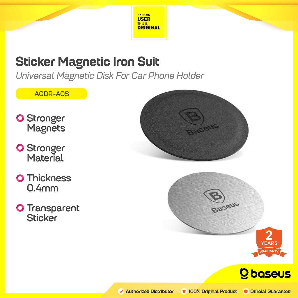 Jual BASEUS ORIGINAL Sticker Magnetic Iron Suit Magnet Plat Besi Holder ...