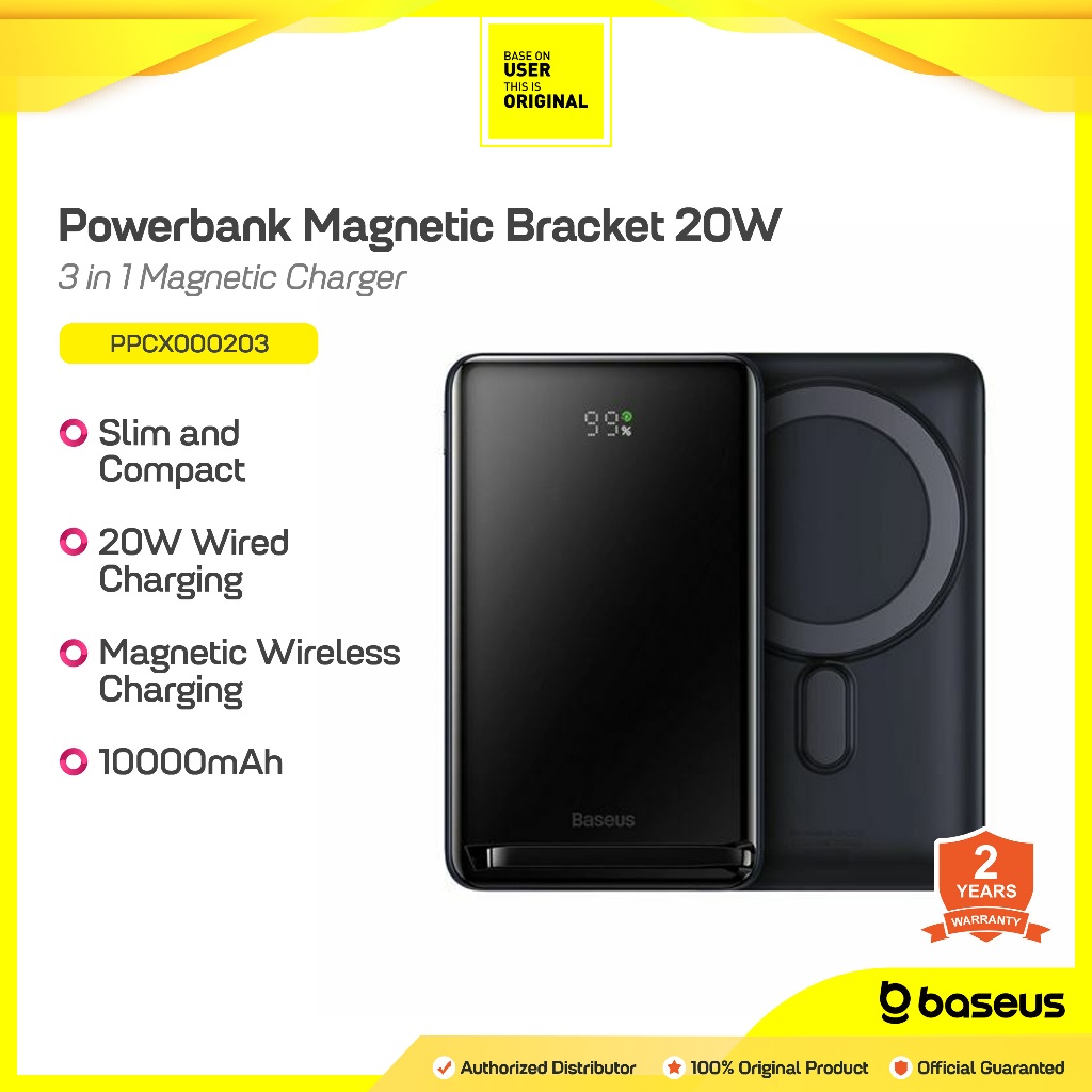 Jual Baseus Powerbank Magnetic Bracket 20W Wireless MagSafe Iphone 12 ...
