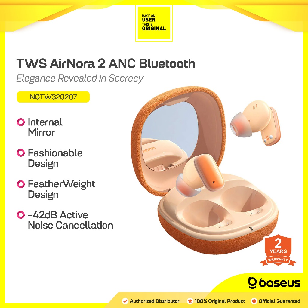 Jual Baseus Original Earphone TWS AirNora 2 ANC Anti Noice Cancellation Earbuds Headset ...