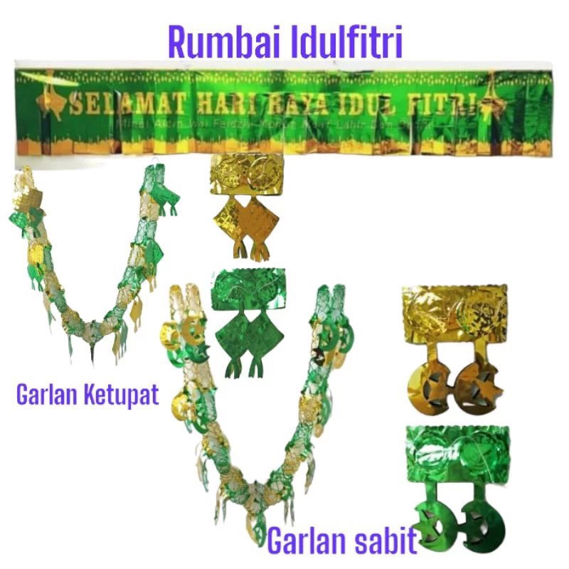 Jual garland selamat Idul Fitri / Garland tarik hiasan Selamat Hari ...
